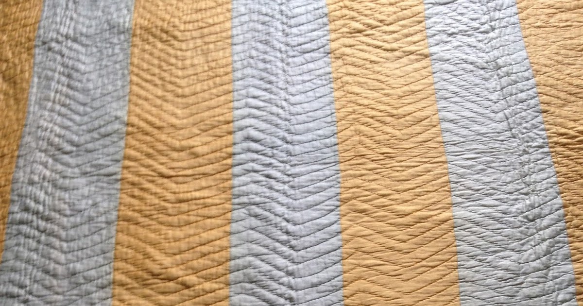 Welsh Quilts: Yellow and Grey Green Strippy Quilt from Bedale with Wave ...