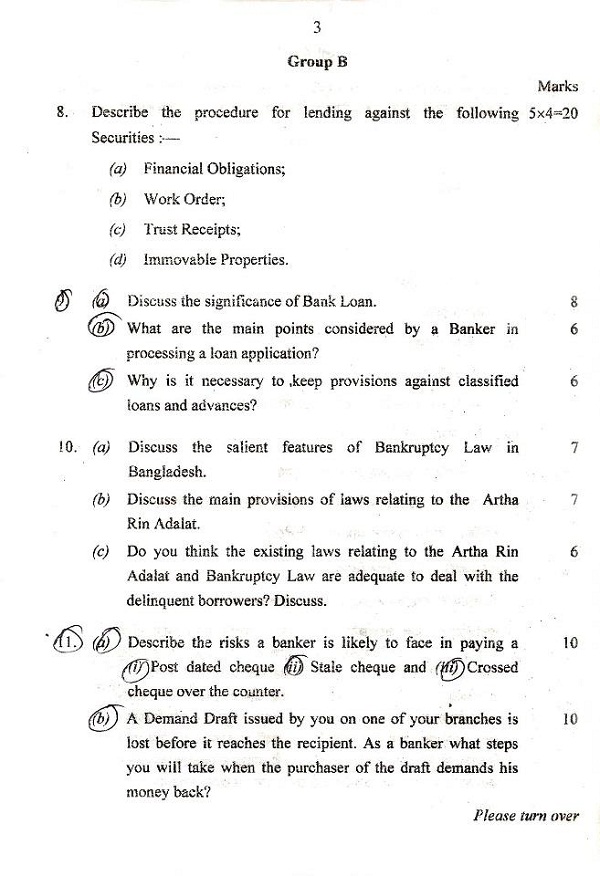 Laws and Practice of Banking Question 2011-2018 - Banking Diploma Education