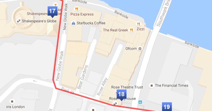 A Walk around Shakespeare's London: 17-19 Bankside