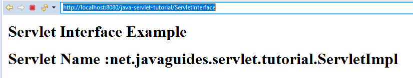 Servlet Interface Example Servlet Interface Example