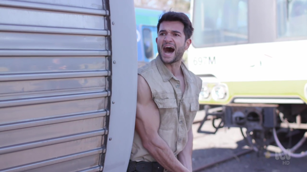 ausCAPS: Sasha Sutton shirtless in Superwog 1-06 "The Zombie Apocalypse"