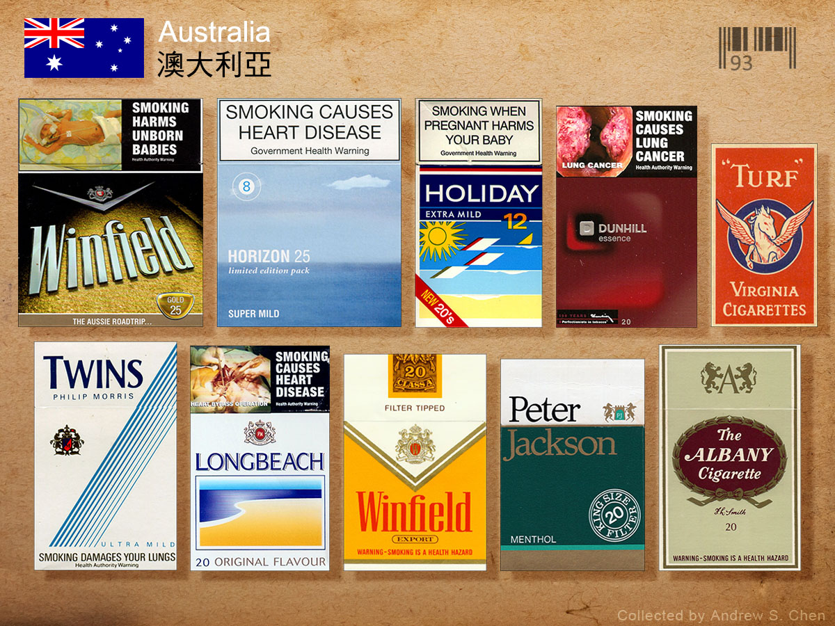 澳大利亞菸盒收藏 cigarette packets from Australia