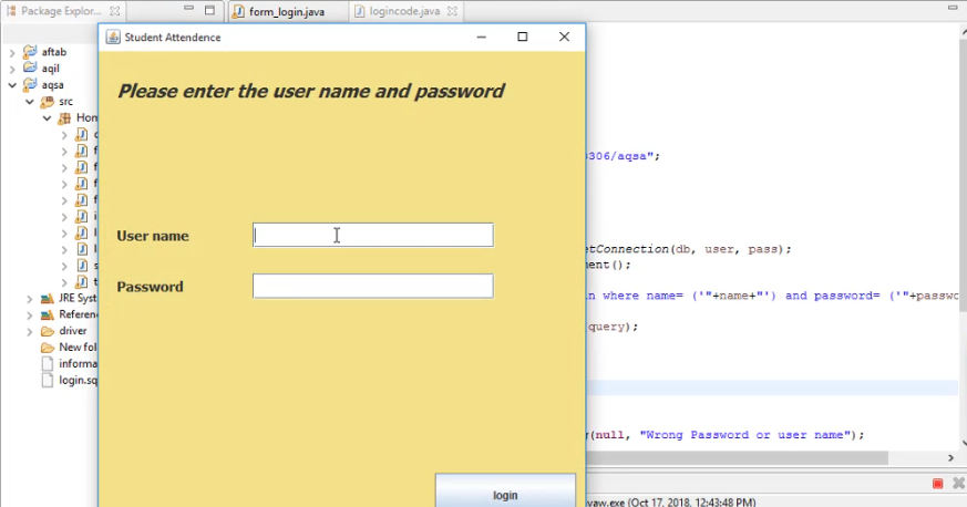 Student Attendance Management system Java Project With Database Free ...