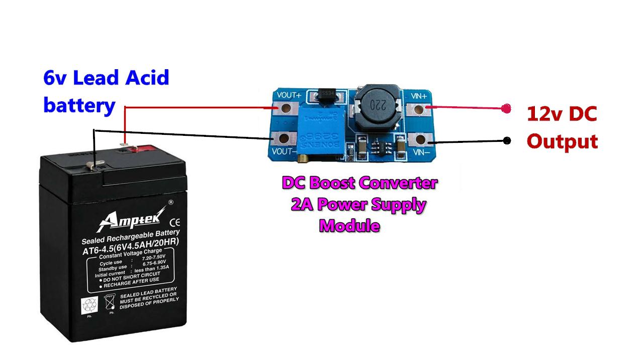 6v to 12v DC step up Converter using Boost power supply Module || series-2