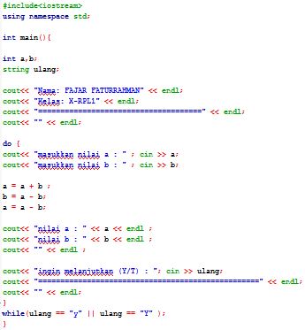 Koding di codeblocks dengan bahasa c++: 2018