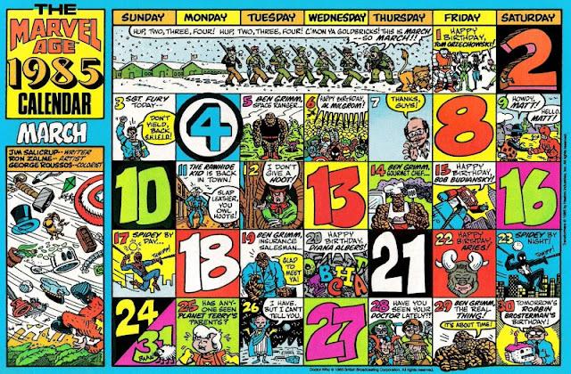 Marvel Comics of the 1980s: 1985 - February and March calendars from ...