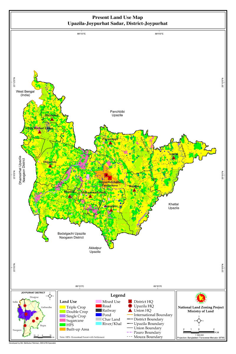Mouza & Land Use Maps of Joypurhat Sadar Upazila, Joypurhat, Bangladesh ...