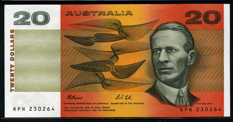 Australian Banknotes 20 Australian Dollars Banknote Of 1991 Kingsford Smith Lawrence Hargrave australian-banknotes-20-australian-dollars-banknote-of-1991-kingsford-smith-lawrence-hargrave
