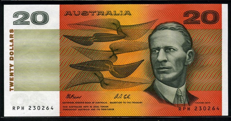 Australian banknotes 20 Australian dollars banknote 1991 Kingsford ...