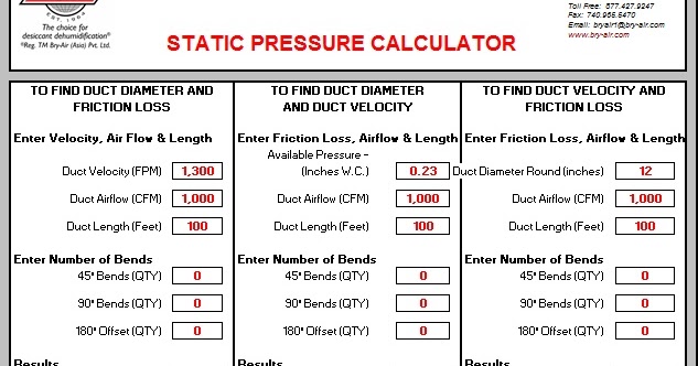 DOWNLOAD FREE STATIC PRESSURE CALCULATOR (Very useful for HVAC Engineer)