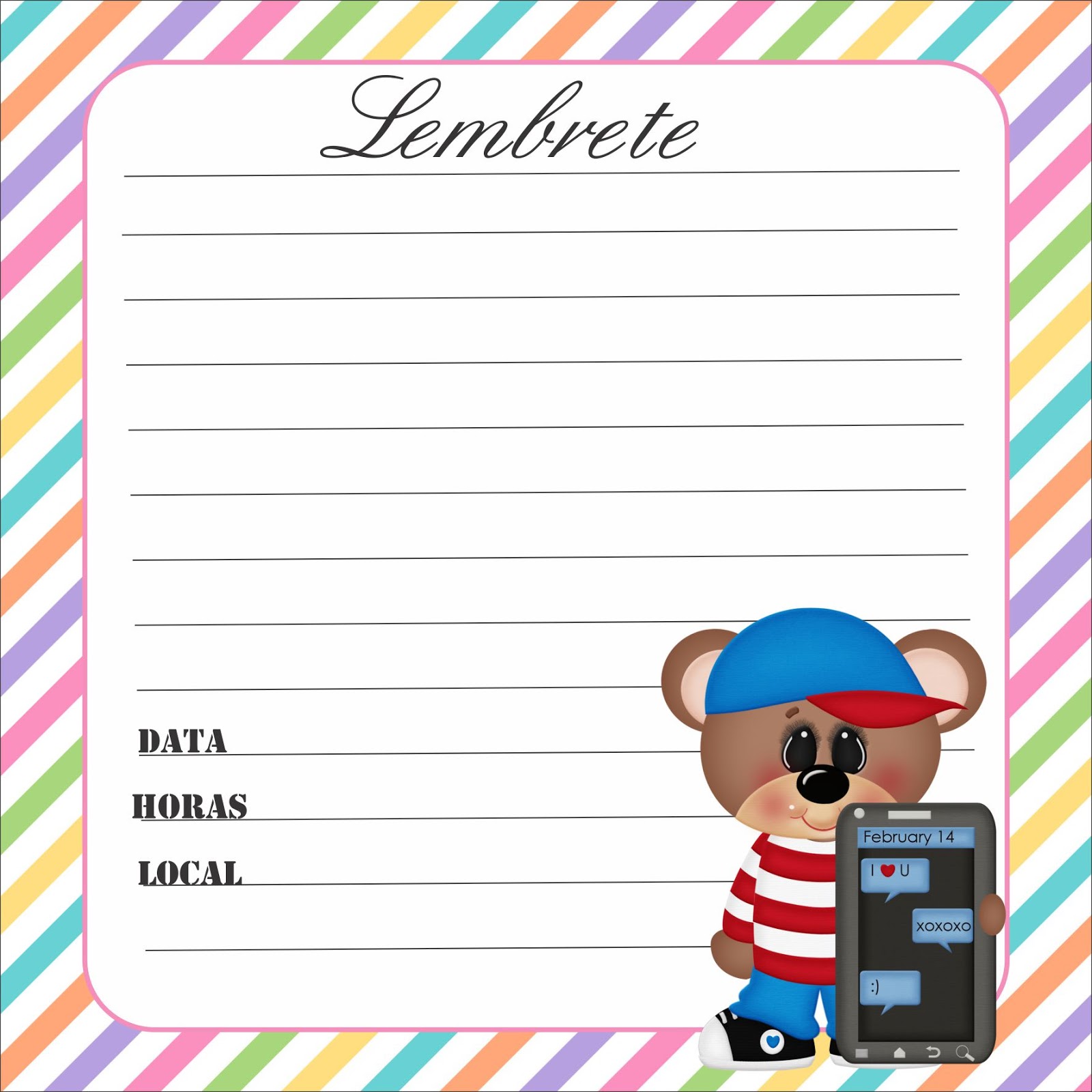 Lembretes para imprimir - Graça