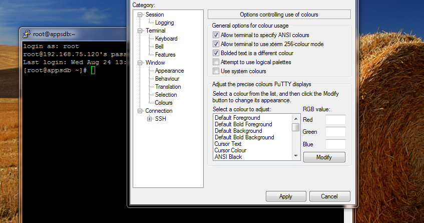 APPS DBA MATERIAL: How to change the putty terminal background colour ...