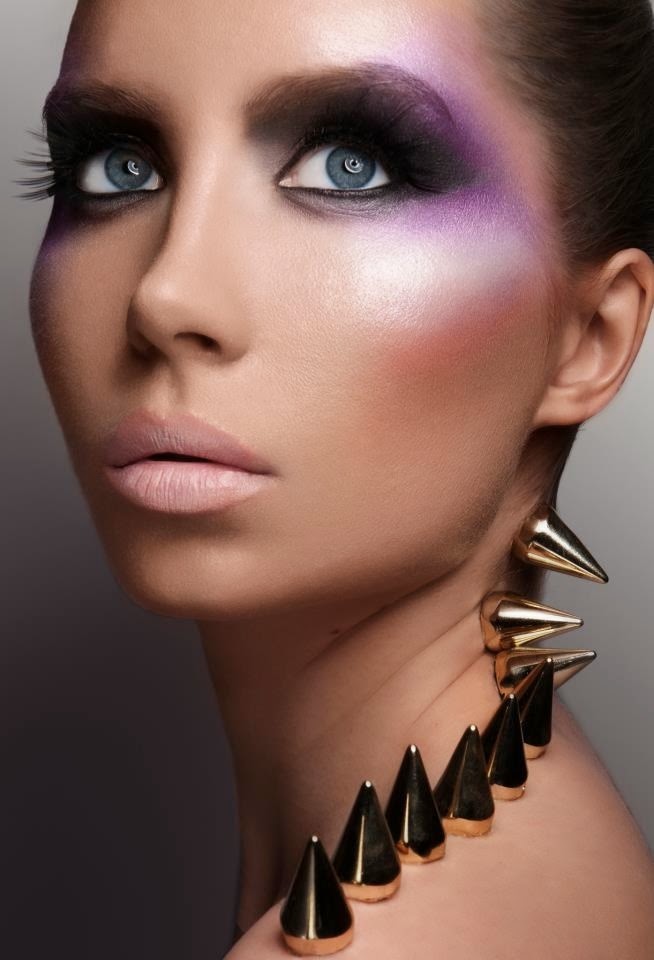 Shimmering cheek bones and purple smokey eye | Just a Pretty Makeup