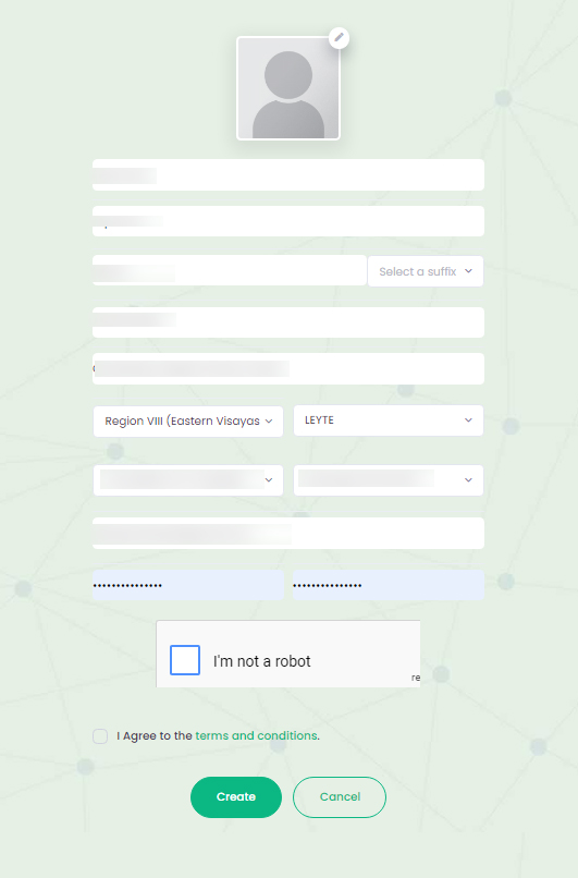 After you click the "Get an account" button, a registration form will ...