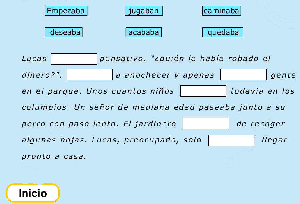 EL BLOG DE TERCERO: VERBOS TERMINADOS EN -ABA, -ABAS,