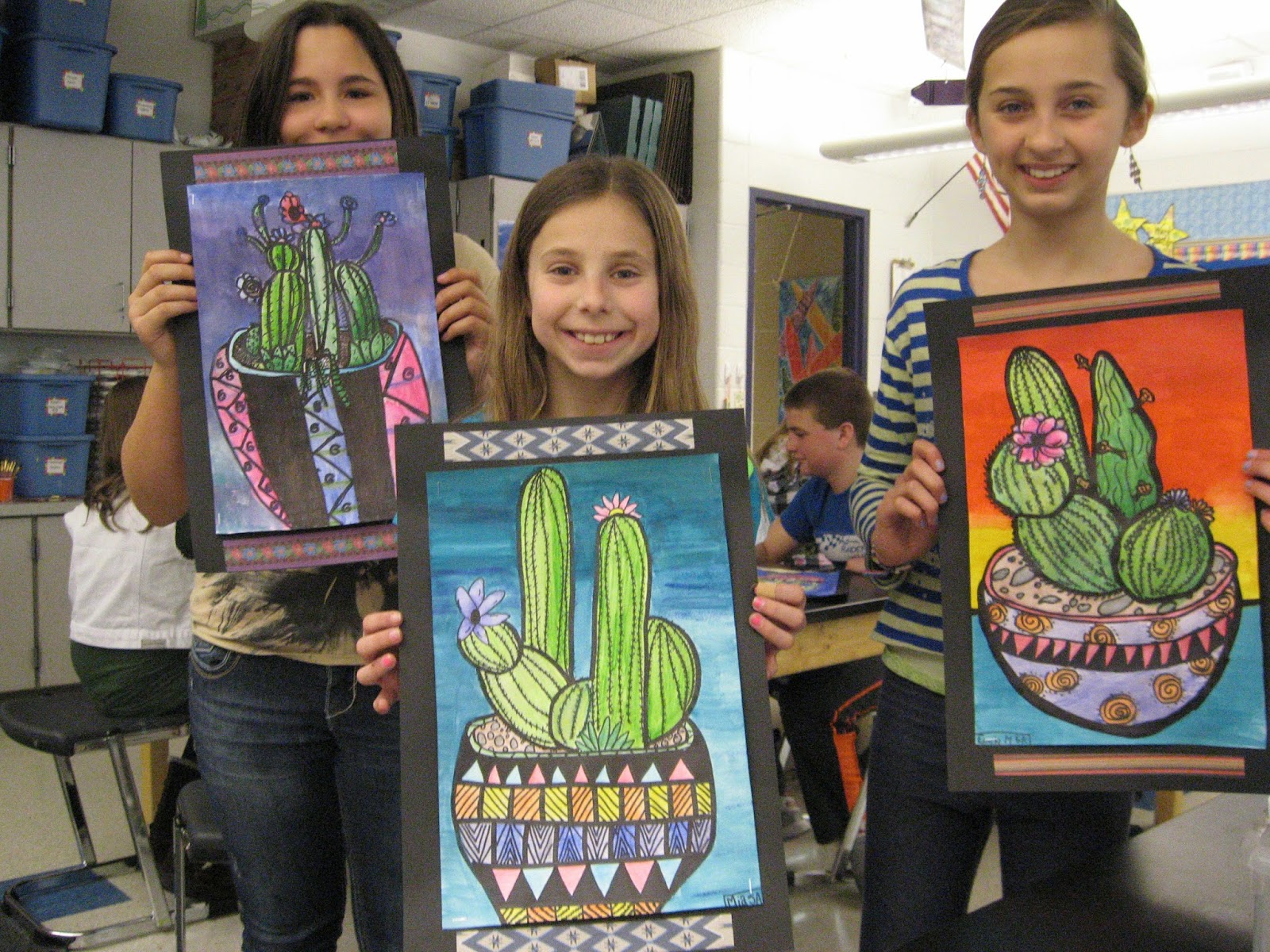 Jamestown Elementary Art Blog: 5th Grade Mexican cacti!