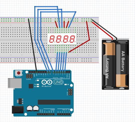 學習ing Arduino Uno學習142.四位數字led燈共陽型
