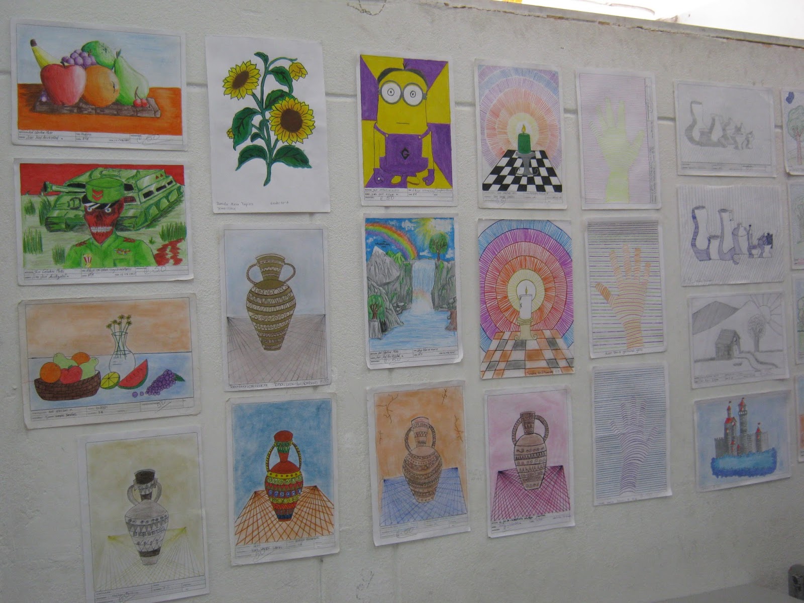 Educación Artística: EXPOSICIÓN DE DIBUJOS ESTUDIANTES GRADOS SEXTO A ONCE