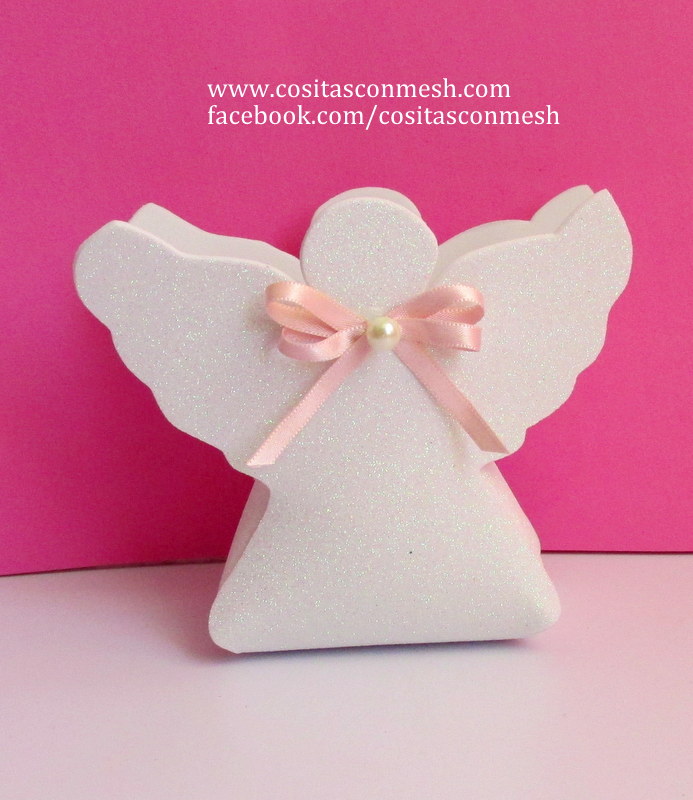Cajitas de angelitos en foami para bautizos y primera comunión ...