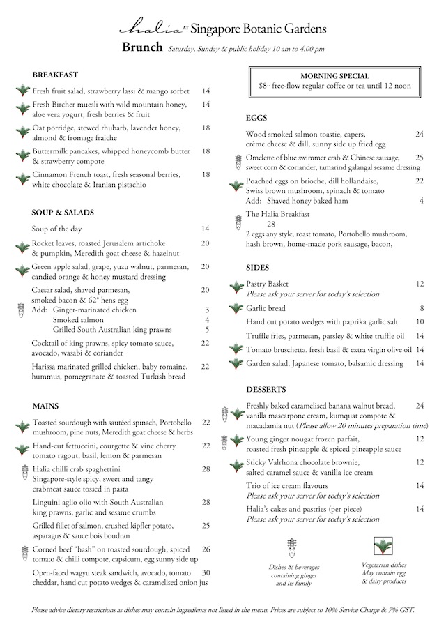 Brunch Hangout: Halia at Botanic Gardens, 1 Cluny Road, Singapore ...