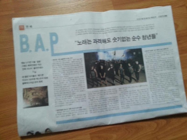 B.A.P ~ Best Absolute Perfect: [FOTO] I B.A.P apparsi su un giornale ...