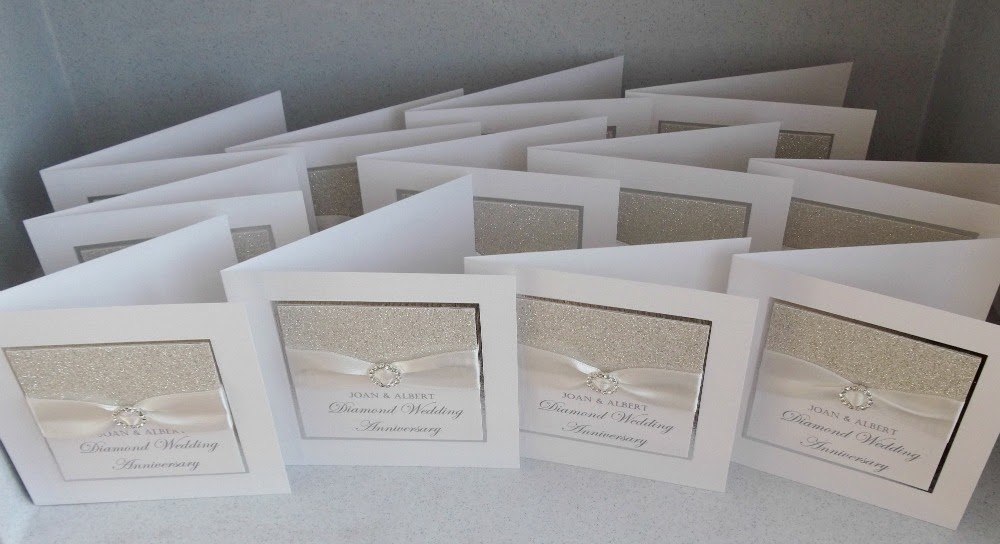 Paper Daisy Cards: Diamond wedding anniversary invitations