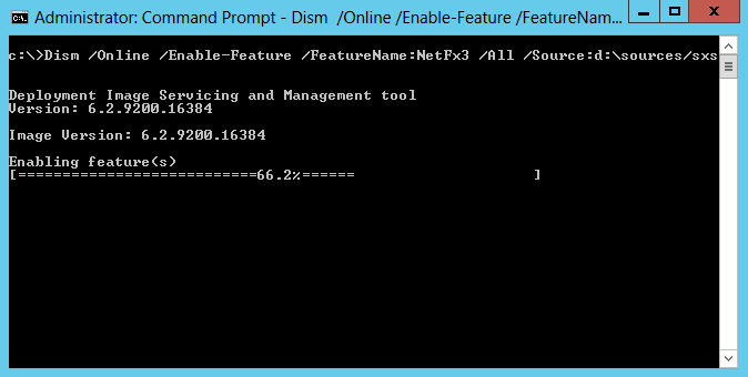 Cloud-SC2016: Instalar .Net Framework 3.5 en Windows Server 2012 Off Line