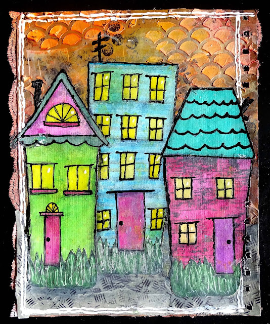 Julie's Papercraft: "Houses" Art Journal Page