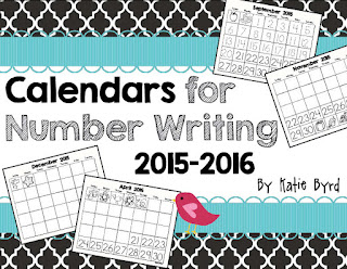 Mrs. Byrd's Learning Tree: Calendars for Number Writing UPDATE!