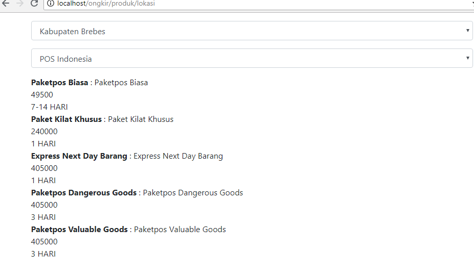 Tutorial cara menggunakan API RajaOngkir dengan CodeIgniter 3