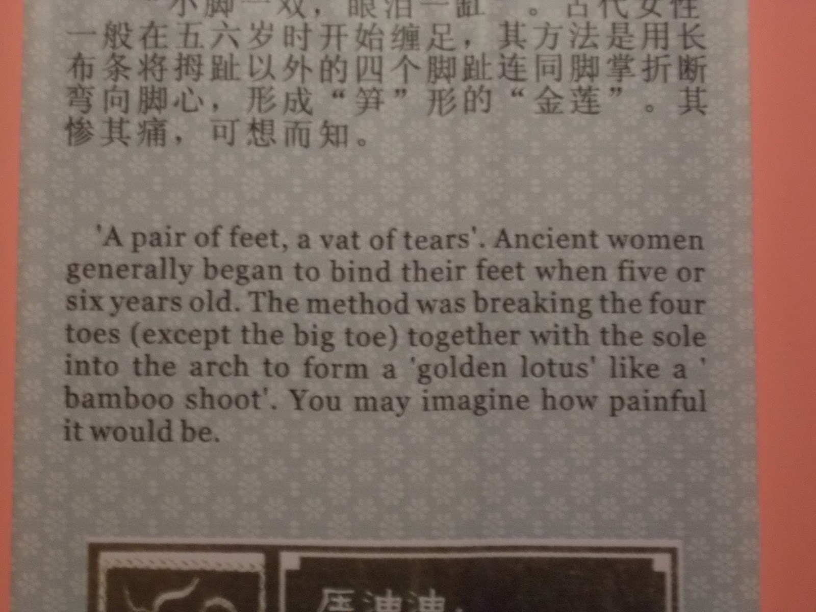 Dragon by the Tail: Ancient Chinese practice of foot binding
