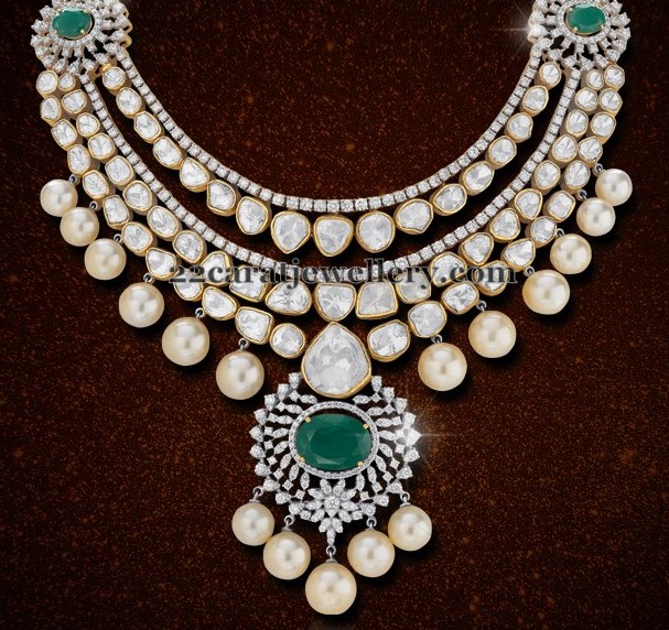 Sparkling Diamond Chokers by Shobha - Jewellery Designs