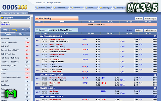 MM Online 365 Myanmar | Online Beting in Myanmar: Odds366 Myanmar - Sports Betting