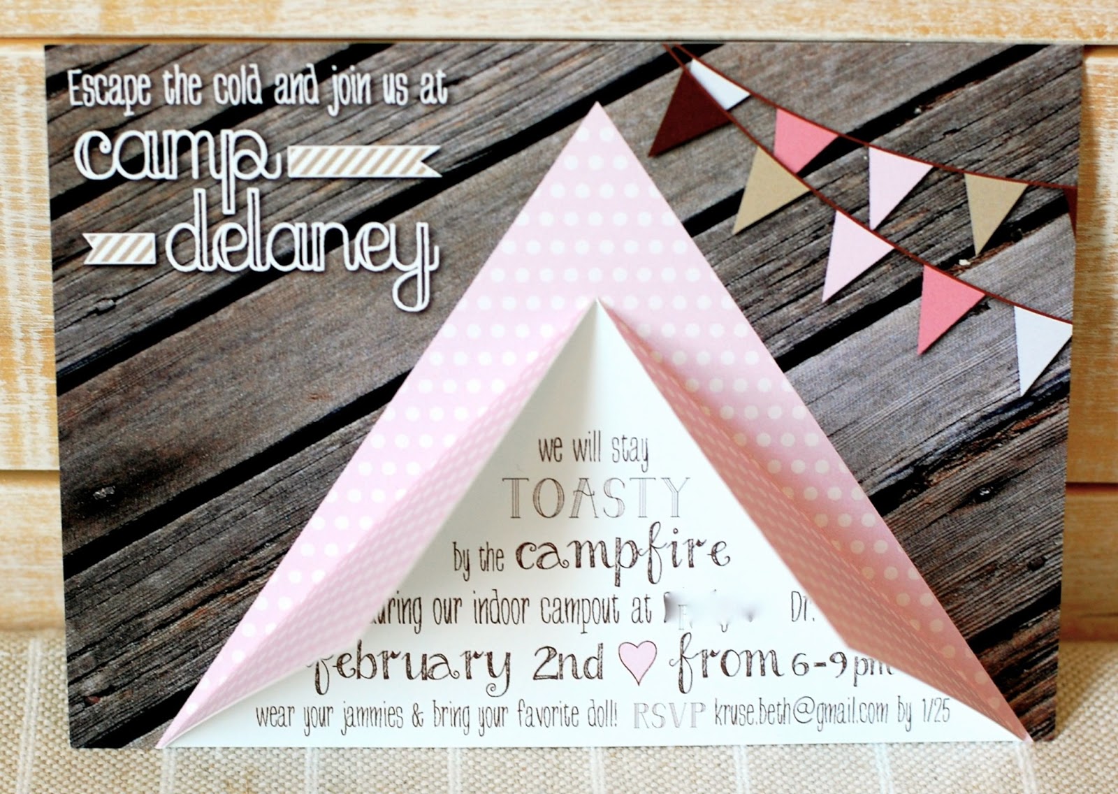 camping party invite | Beth Kruse Custom Creations