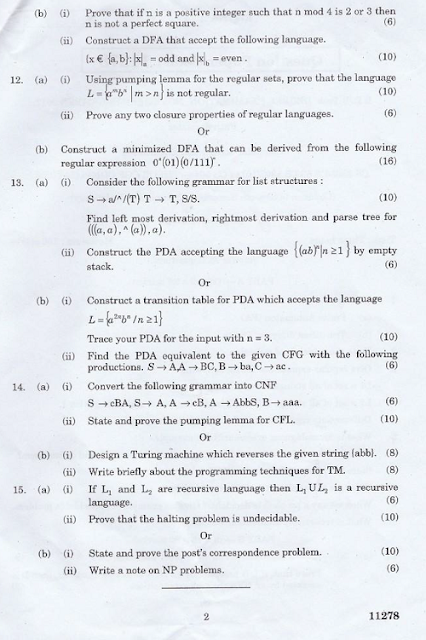 Cs2303 Theory Of Computation Nov Dec 2012 Past Exam Paper University Question Papers
