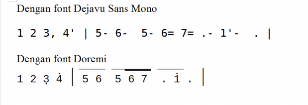 Font Notasi Angka - Bagian I