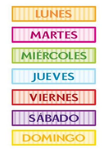 Mrs. Clay's Fifth Grade Spanish Class: Los días de la semana