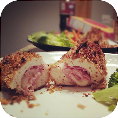 The Gregarious Glutton: Chicken Cordon Bleu & Parmesan-Dijon Cream Sauce