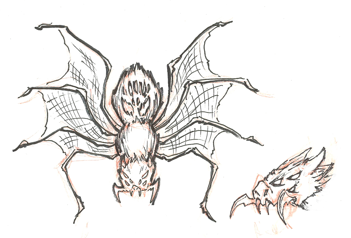 Ezra Lau Art Blog: #inktober Bat Spider hunting and breeding behaviours