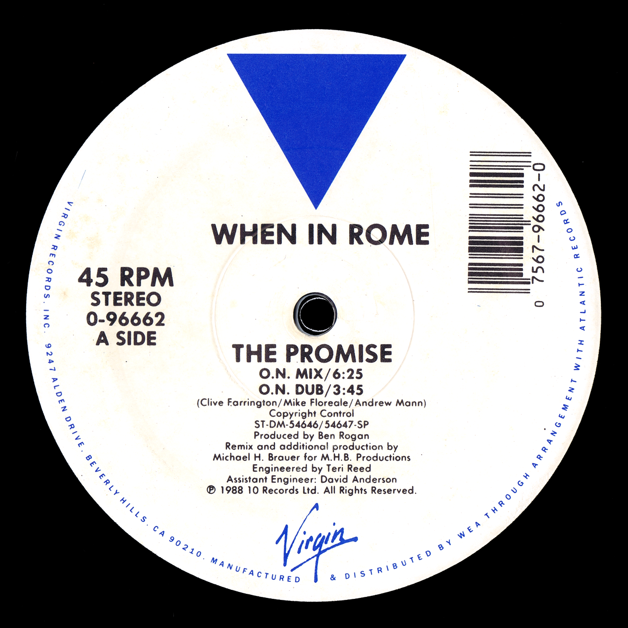 drony_dj Electro Bass: When In Rome - The Promise (Vinyl, 12'' 1988 ...