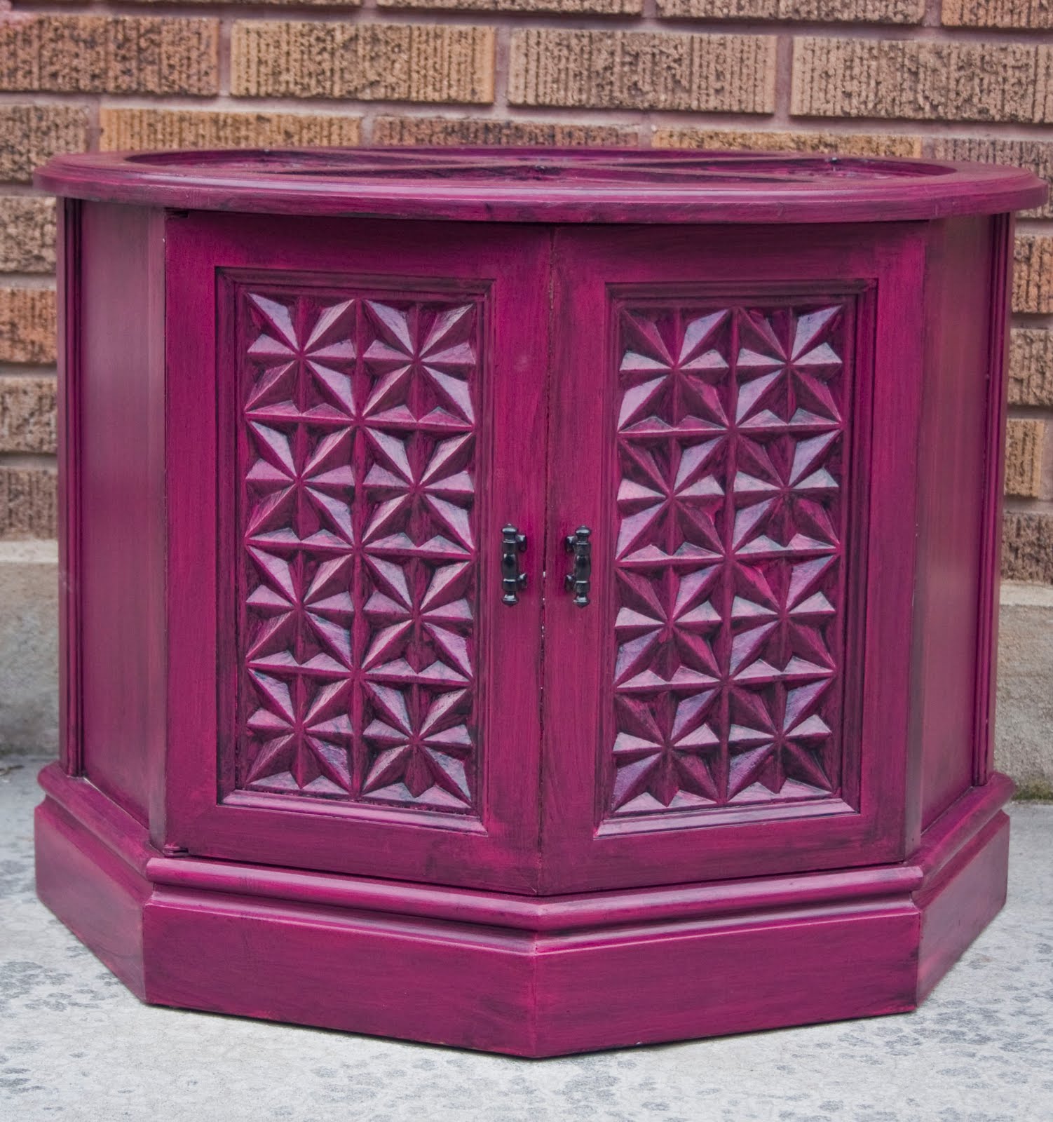 Modernly Shabby Chic Furniture: Retro Raspberry Night Stand