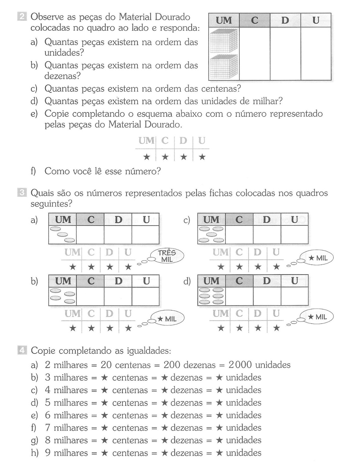 SISTEMA DE NUMERAÇÃO DECIMAL ORDENS E CLASSES EXERCÍCIOS ATIVIDADES ...