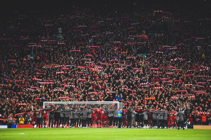 See how Liverpool and fans are celebrating the victory.