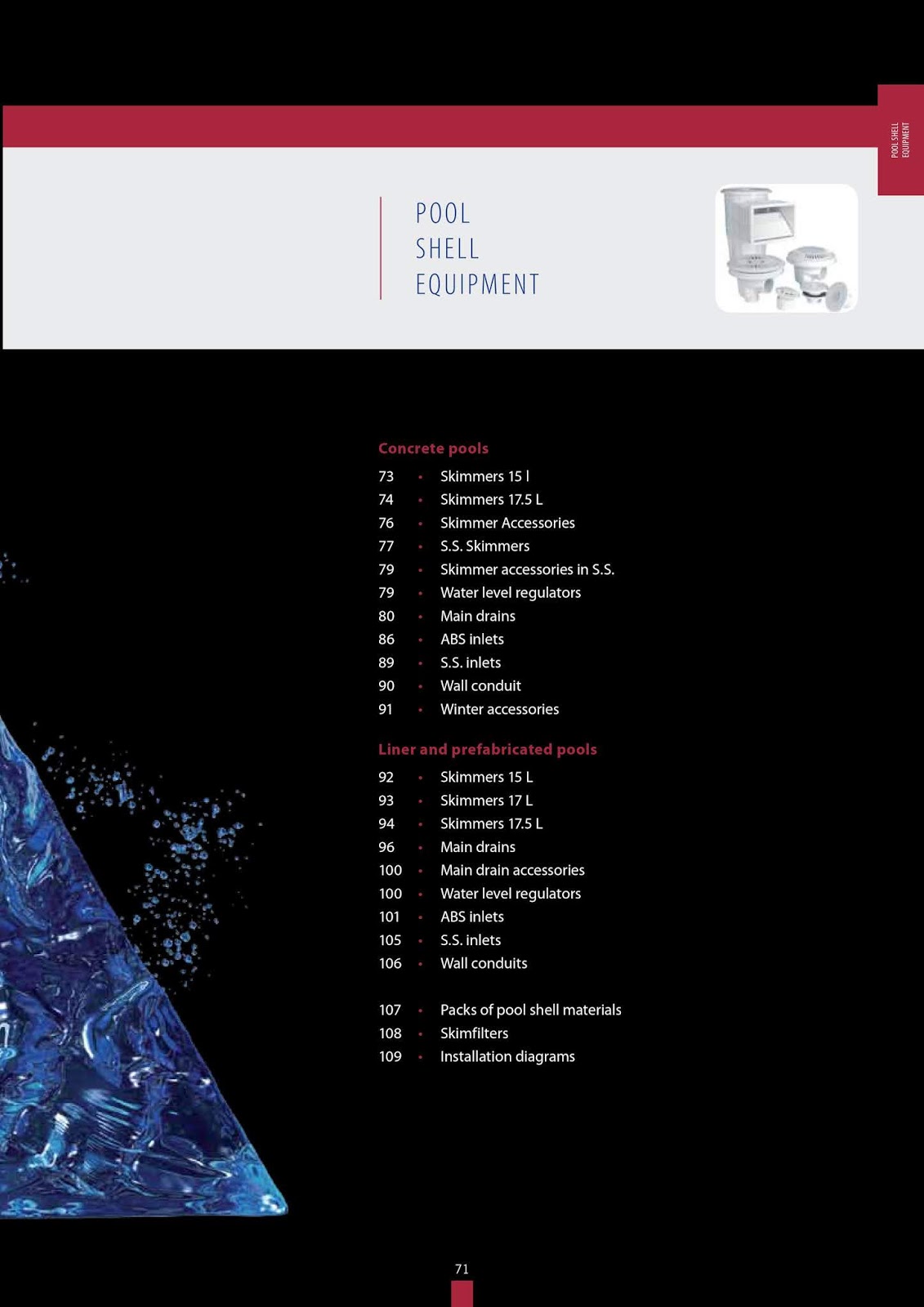 Astral Pool Catalogue 2019: POOL SHELL EQUIPMENT