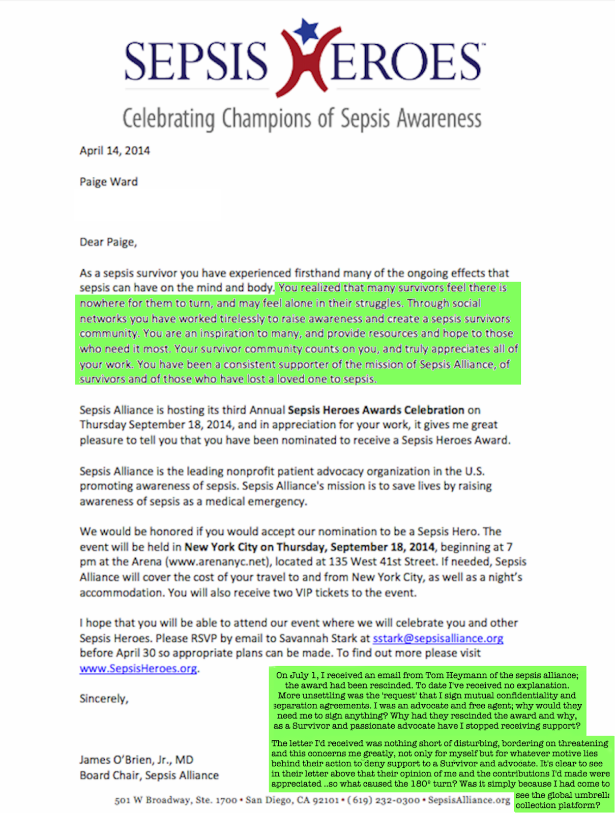 SurvivorsOfSepsis ~ SOS: See, for the 1st time, the Heroes Award ...