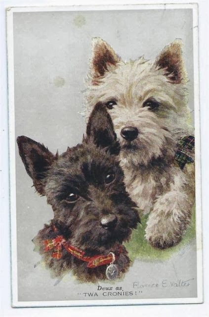Мир искусства в живописи: Florence E. Valter - DOG POSTCARD