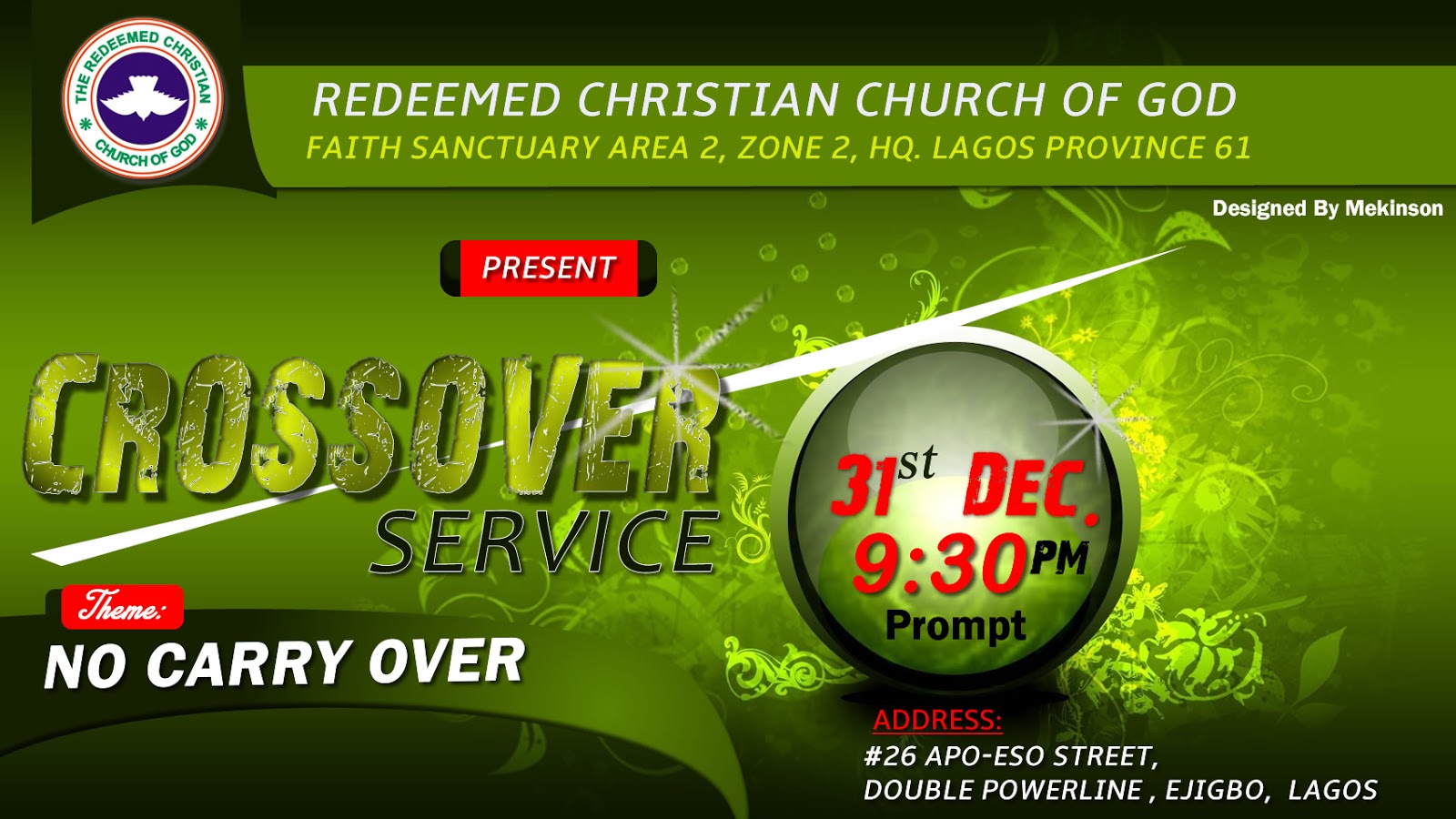RCCG Faith Sanctuary CrossOver Service 2015. - MEKINGSON NEWS