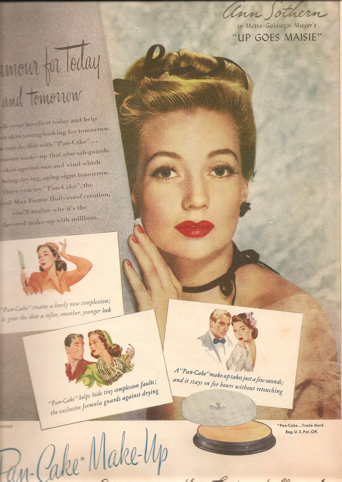 Mostly Paper Dolls Ann Sothern For Max Factor Pan Cake Make Up 1946