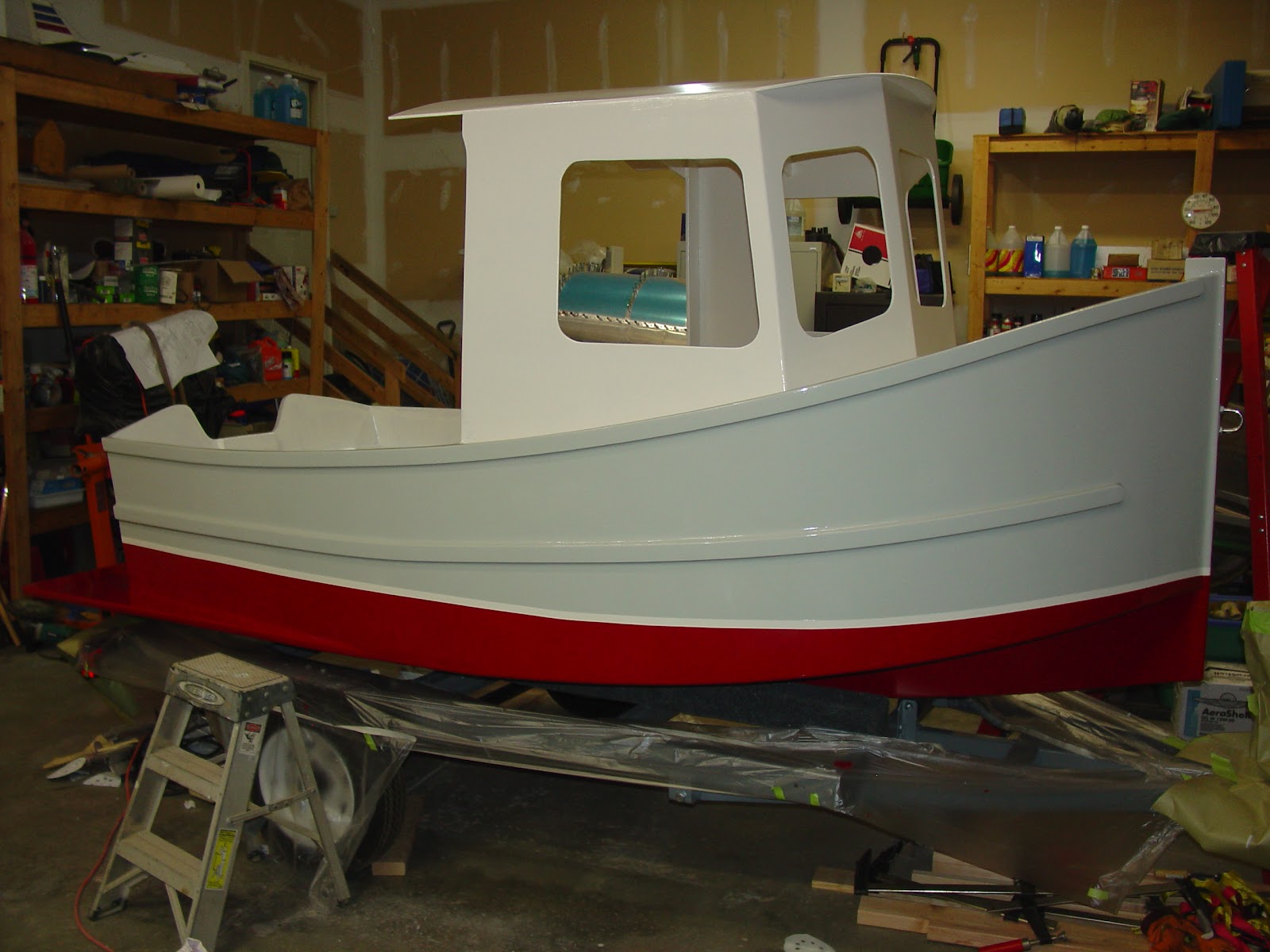Todd's Mini-Tug Boat Building Journal: Some Exterior White Completed