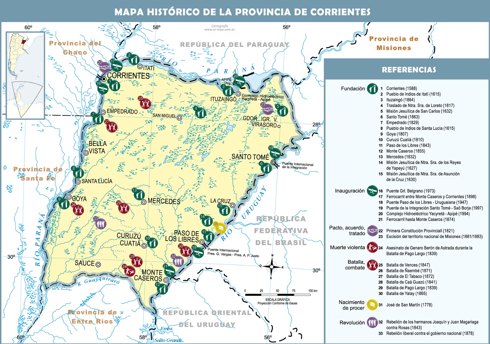 Mapa Histórico Provincia Corrientes